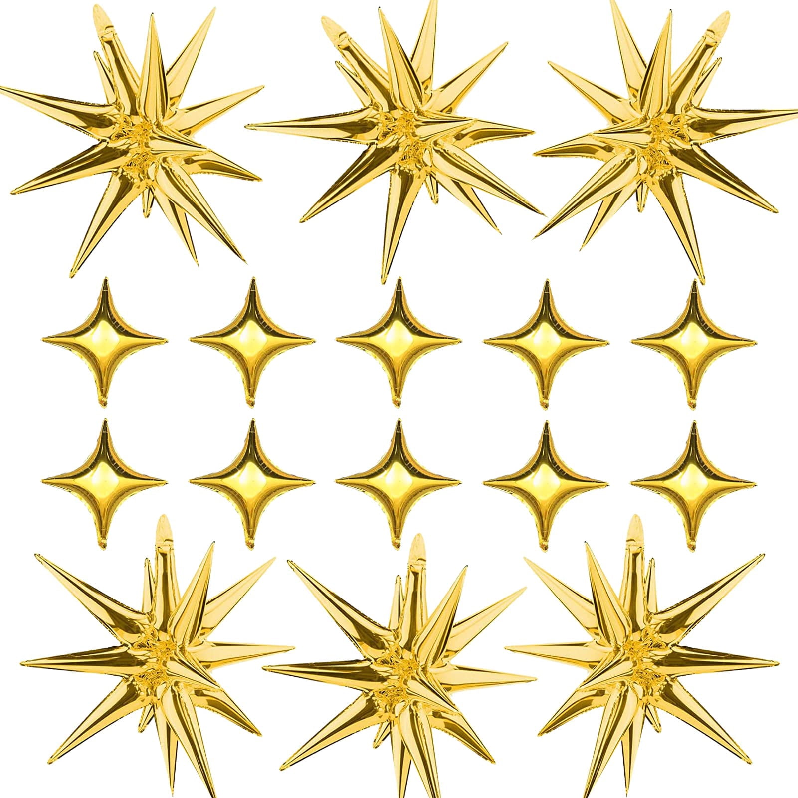 Gold Star FoilEGSC Balloons Kit - 6 Pack 12 Point Starburst Cone and ...