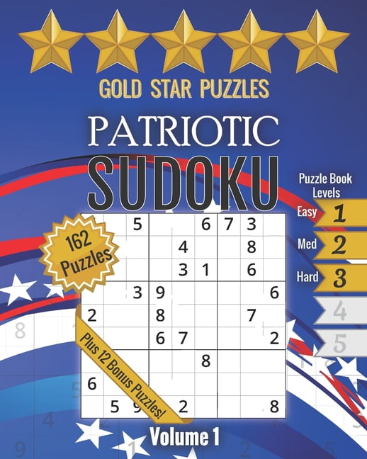 Gold Star Puzzles - Patriotic Puzzle Book Sudoku - Level 1-3 - Easy ...