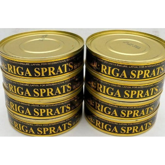 Gold Star Naturally Oak Smoked Riga Sprats, 5.6 oz. Tins (Pack of 12 ...