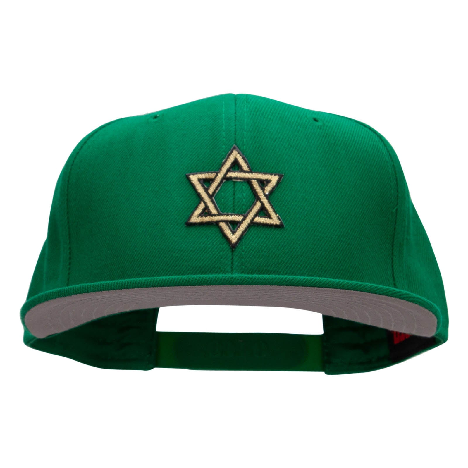 Gold Star of David Patched Wool Blend Pro Style Snapback - Kelly OSFM ...