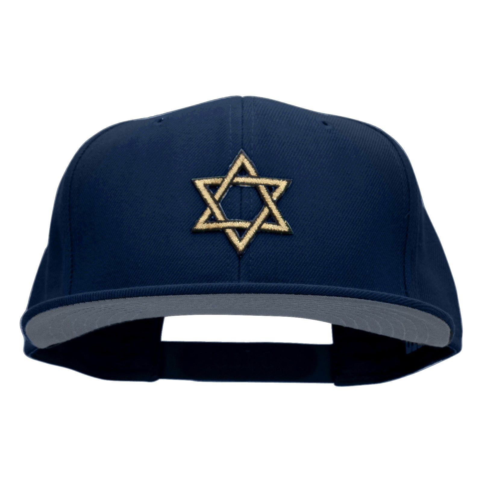 Gold Star of David Patched Wool Blend Pro Style Snapback - Navy OSFM ...