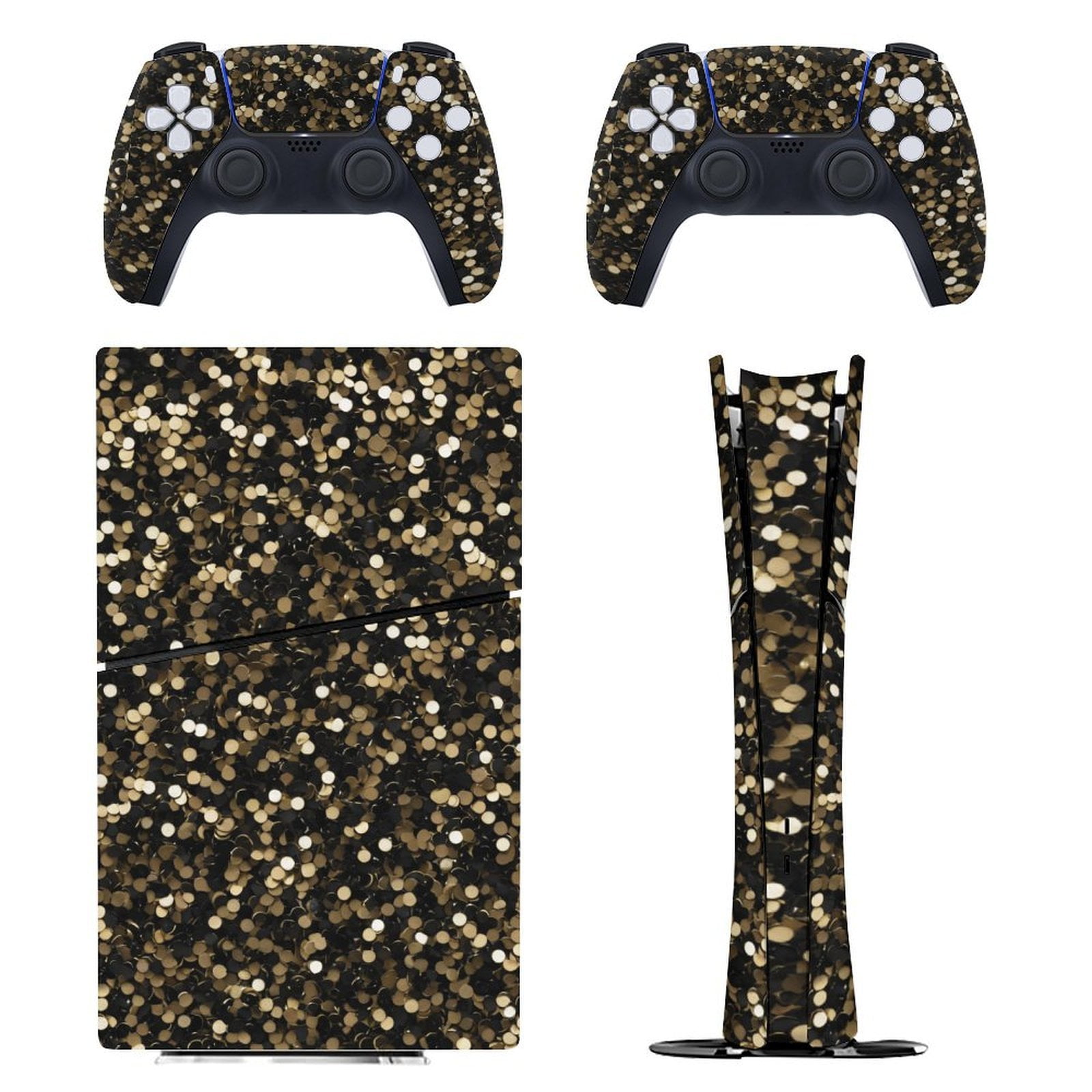 Gold Starfall Dust Console Skin Bundle for PS5 Pro Slim Disc & Digital ...