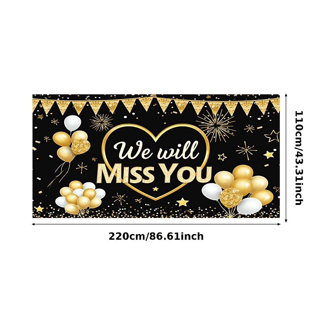 Gold Stars Farewell Banner Heart Design Glitter Balloons for Goodbye ...