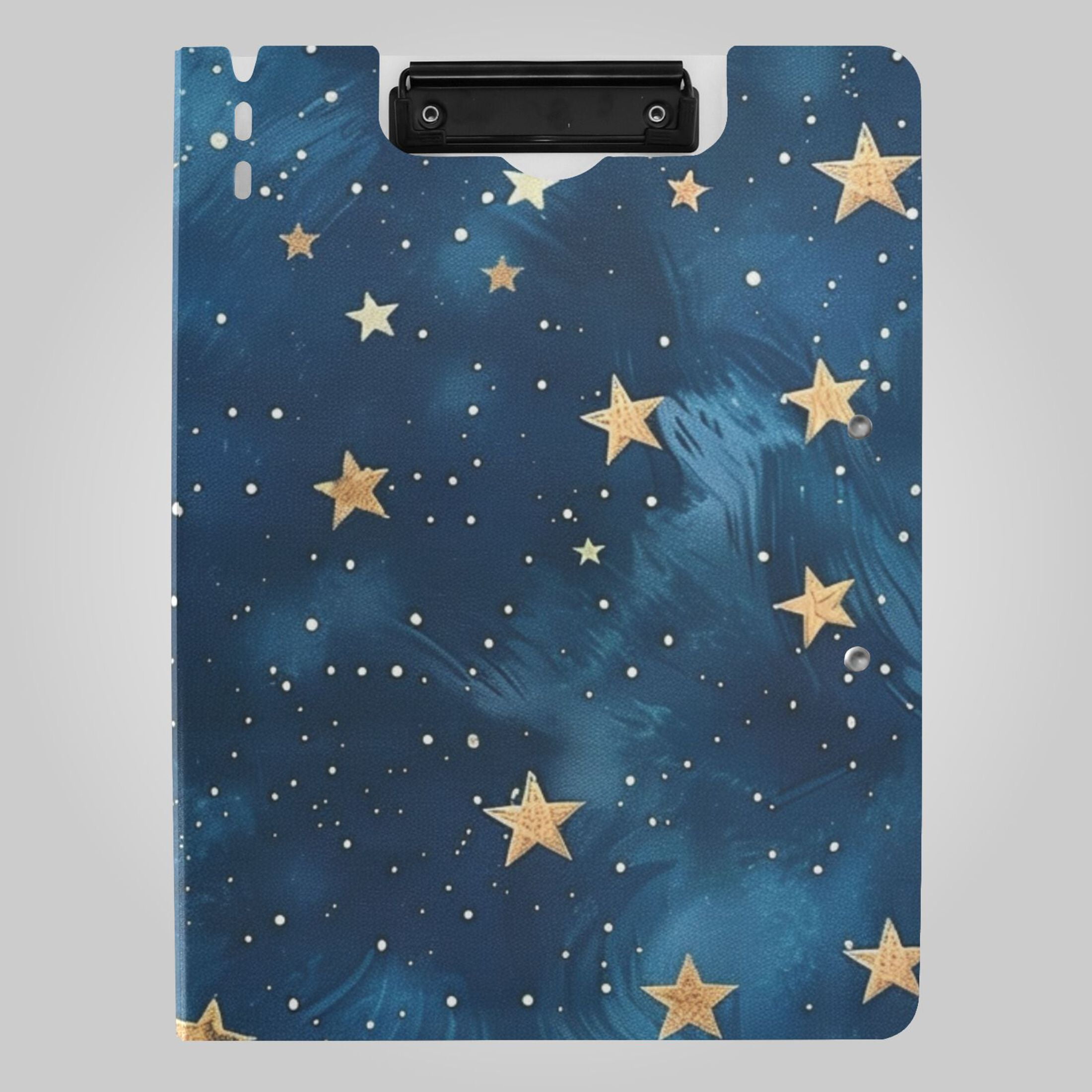 Gold Stars Foldable Binder Folder Clipboard with Pen Slot Double Clips ...
