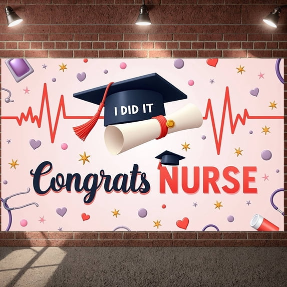 Gold Stars Graduation Banner Graduation Cap Class of 2026 Backdrop ...