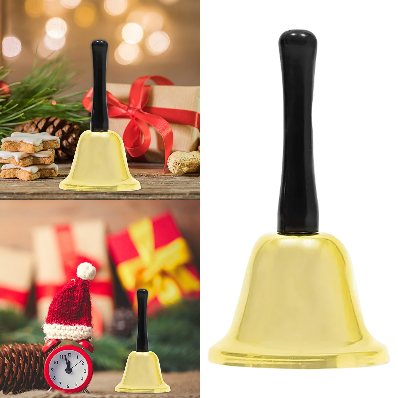 Gold Steel Call Bell Ringbell With Handle For Signaling Assistance Loud ...