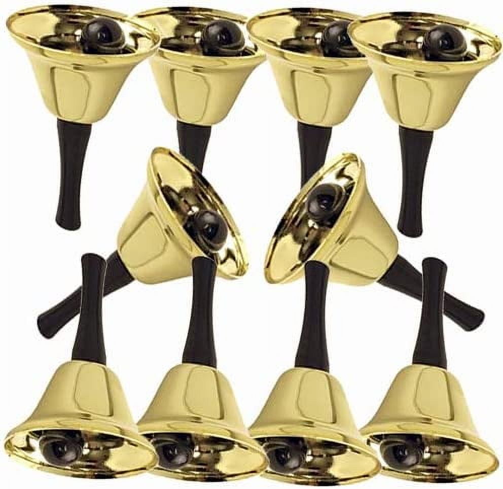Gold Steel Hand Bell Loud Call Bell Alarm (10 PC, Gold) - Walmart.com