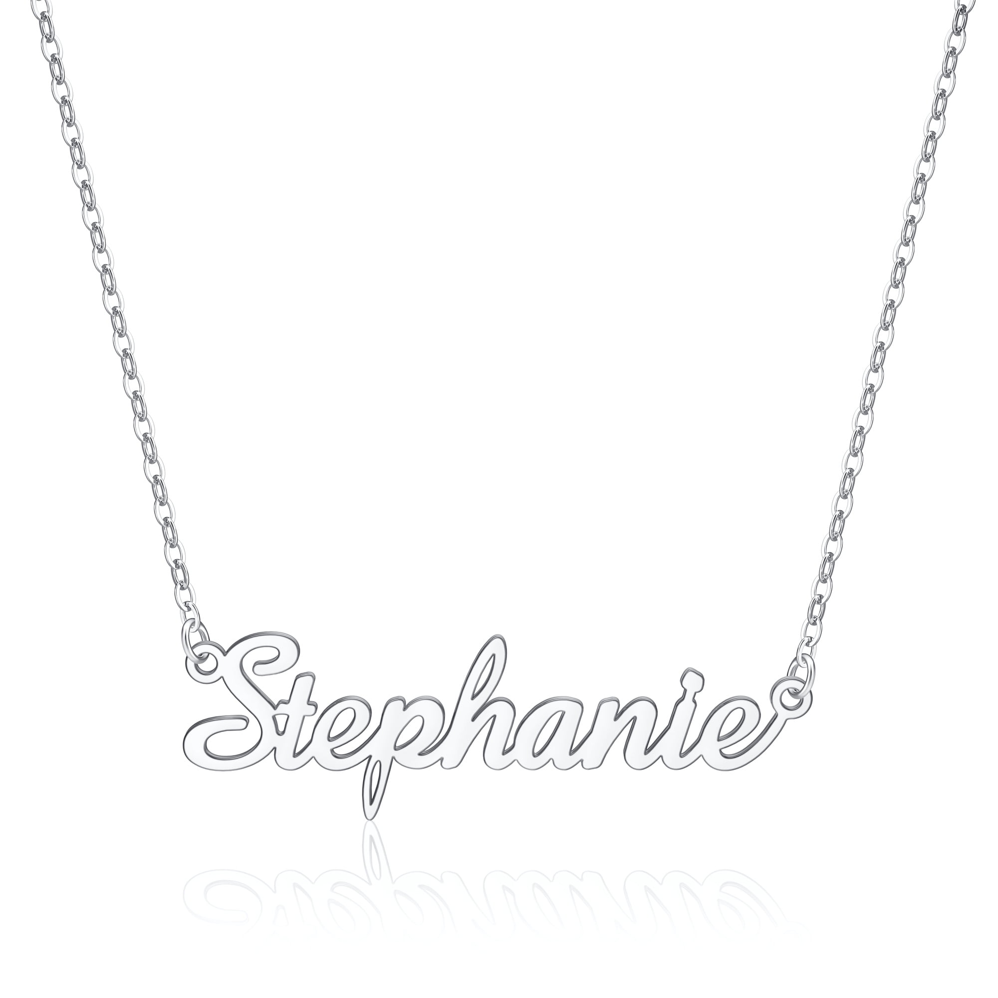 Gold Stephanie Name Necklace Personalized, 14K Gold Plated Custom Name ...