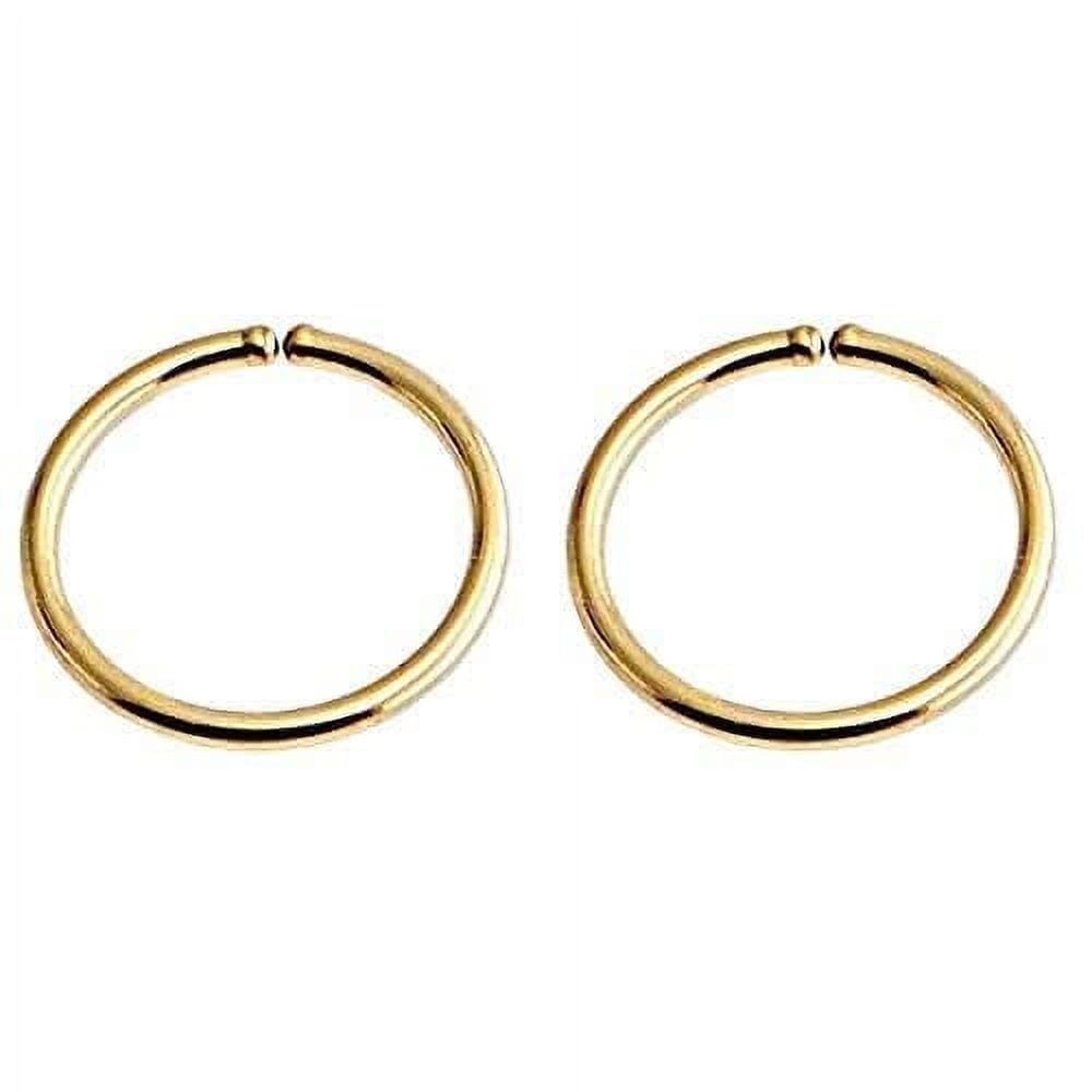 4mm 24 GA Gold Tiny Thin Hoop Earrings for Women Cartilage Nose Septum ...