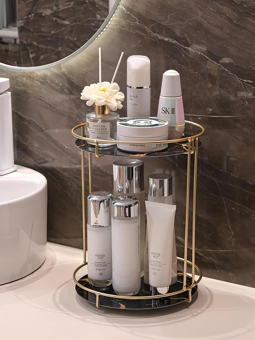 Gold Storage Rack, Bathroom Table Shelf, Perfume Tray, Beautiful ...