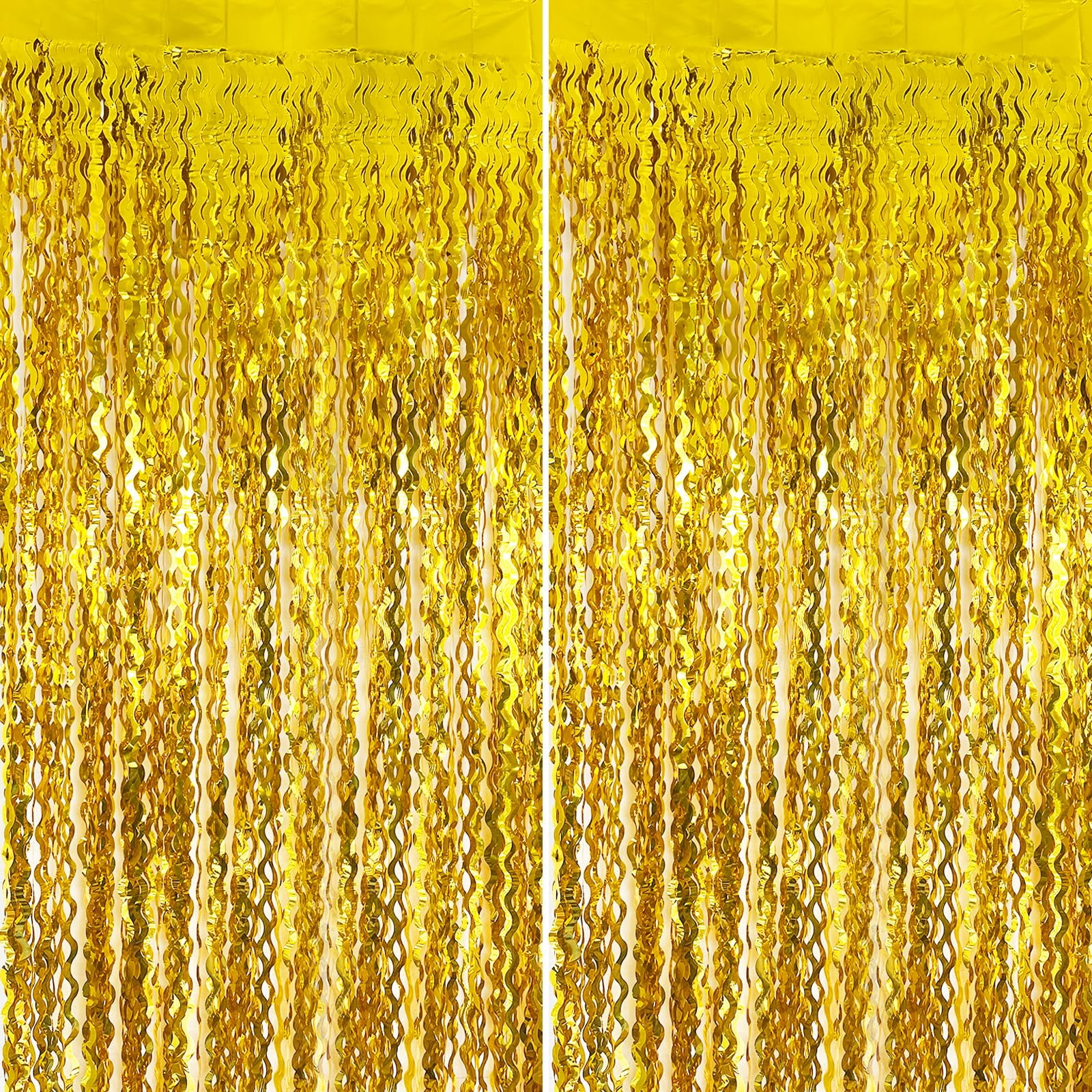 Gold Streamers BackdropEGSC Curtains, Golden Birthday Party Decorations ...