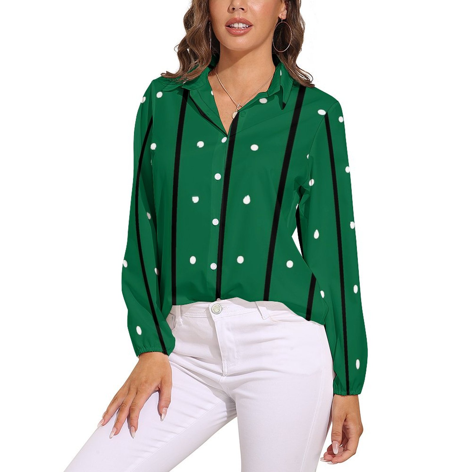 Gold Striped Polka Dot Blouse Black And White Pretty Design Blouses ...