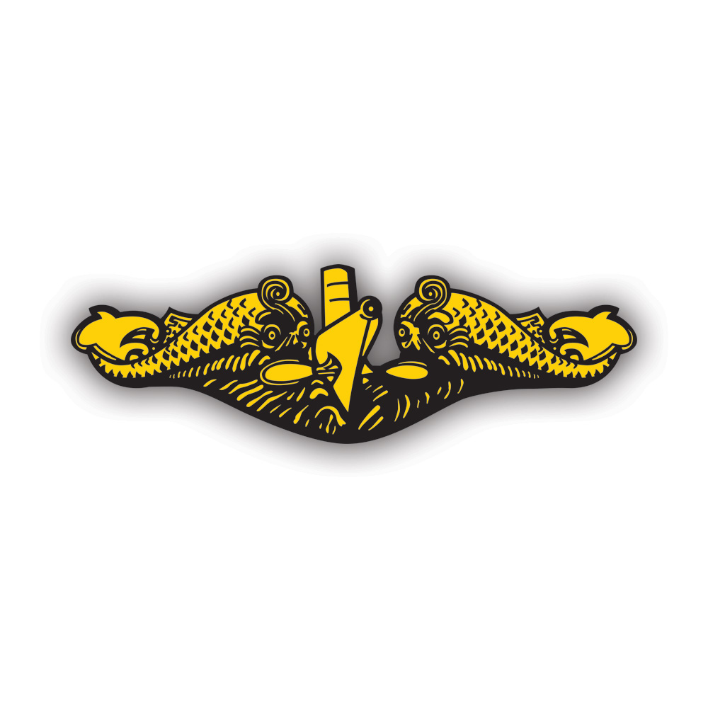 Gold Submarine Warfare Dolphins Sticker Decal - Self Adhesive Vinyl ...