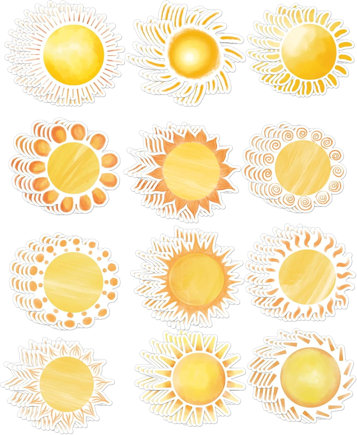 Gold Sun Cutouts Card Paper Sun Shape Cardstock 120 Pcs Die Cuts Double ...