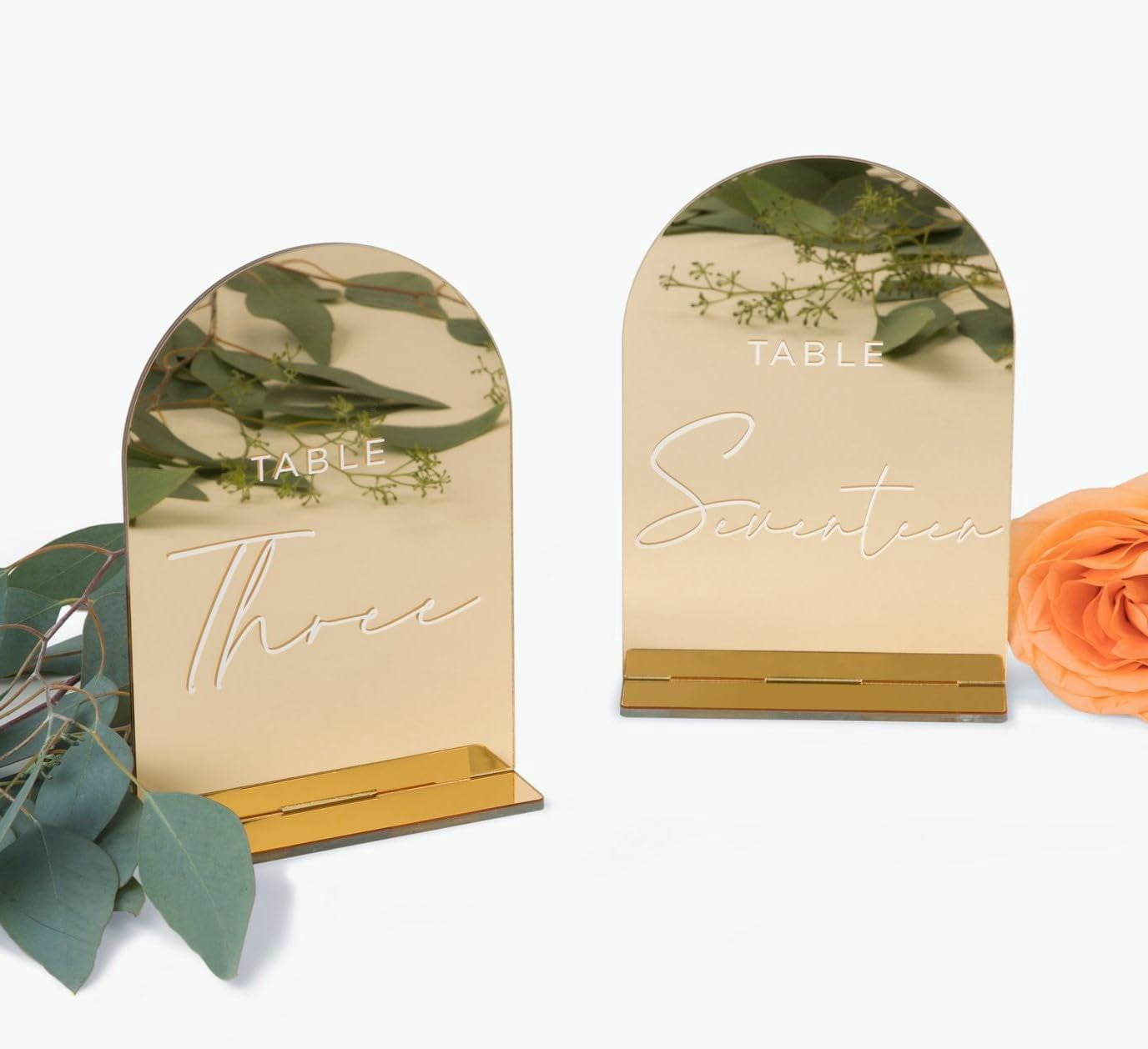 Gold Table Numbers - Double Sided Acrylic Mirrored Wedding Table ...