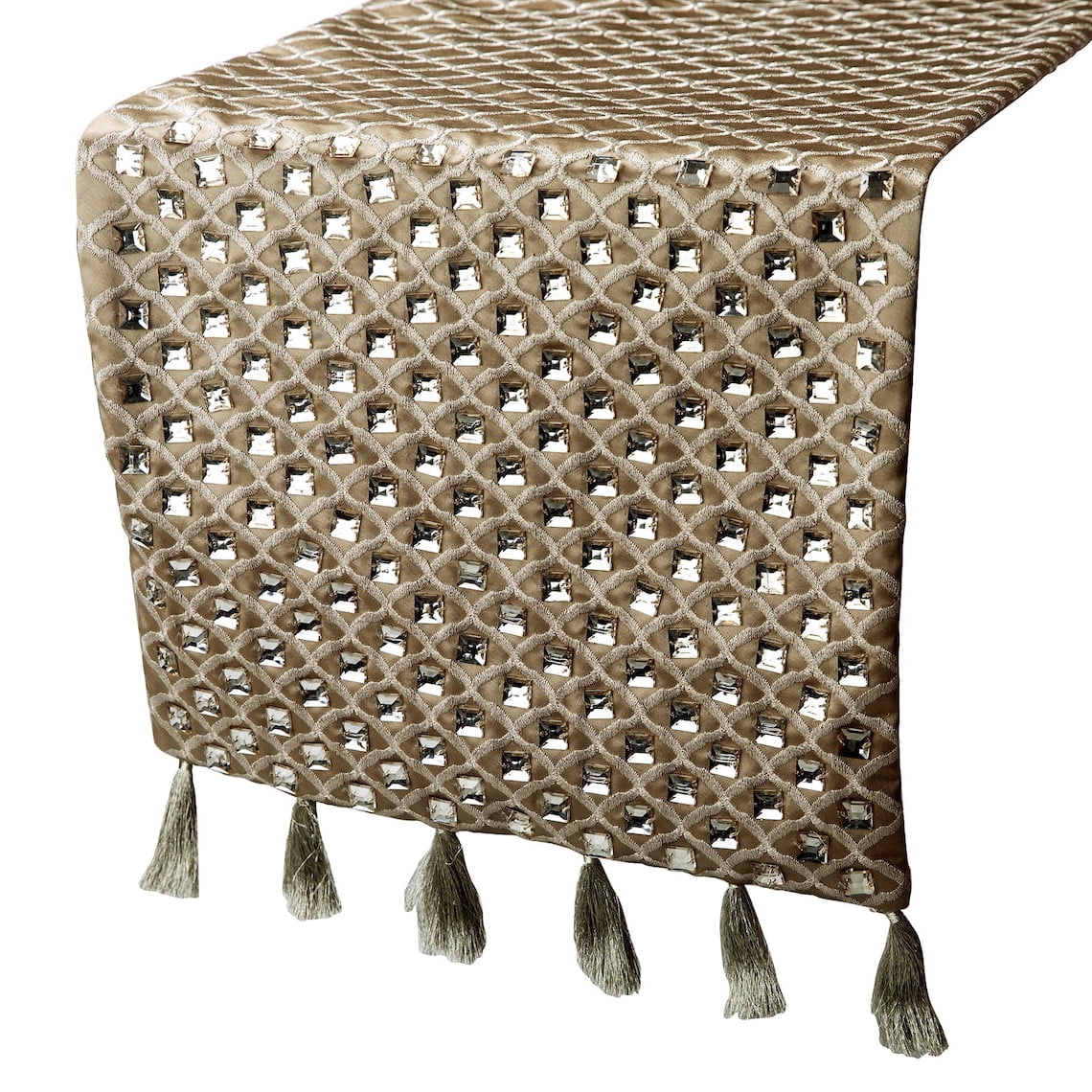 Gold Table Runner, Luxury Silk with Embroidery and Crystal Gold Silk 14 ...