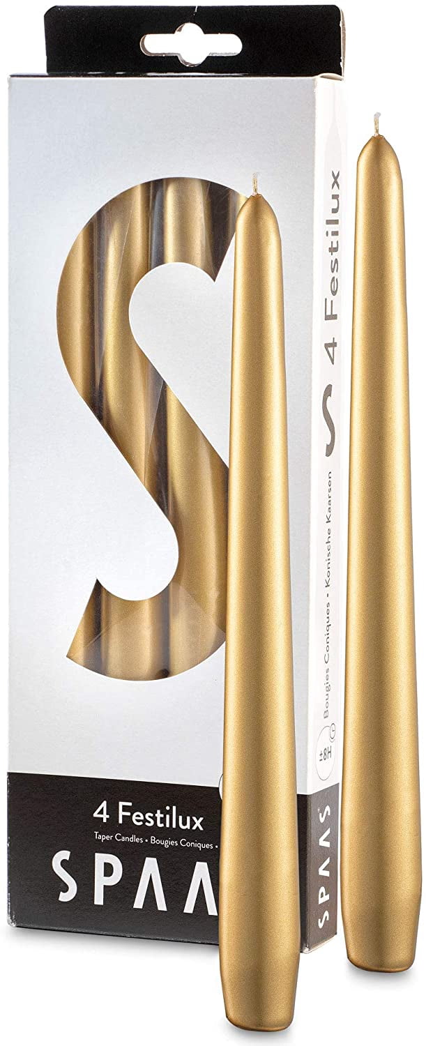 Gold Taper Candles, Set of 4 - 9
