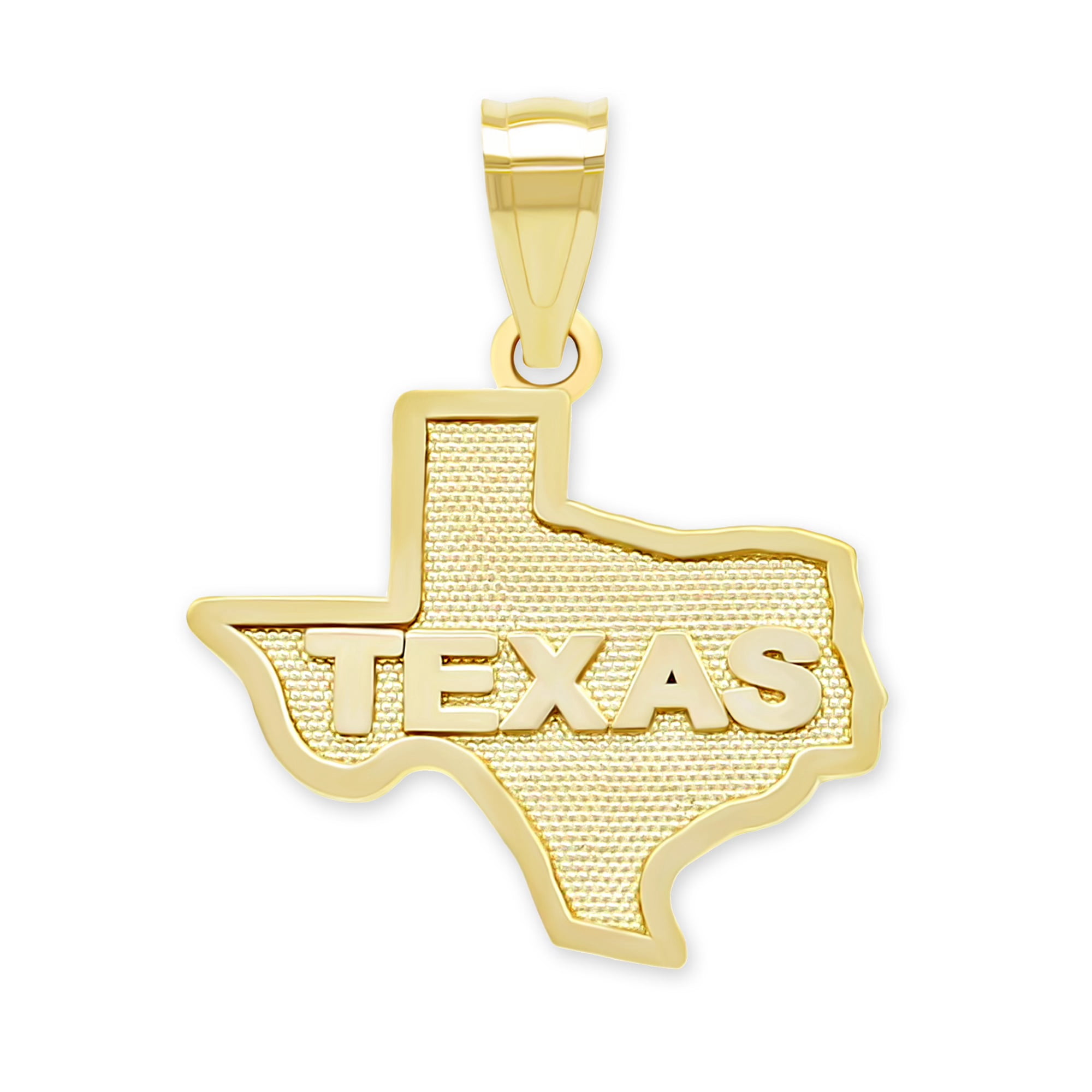 Gold Texas Pendant- 10 Karat Yellow Gold - Texas State Charm - Walmart.com
