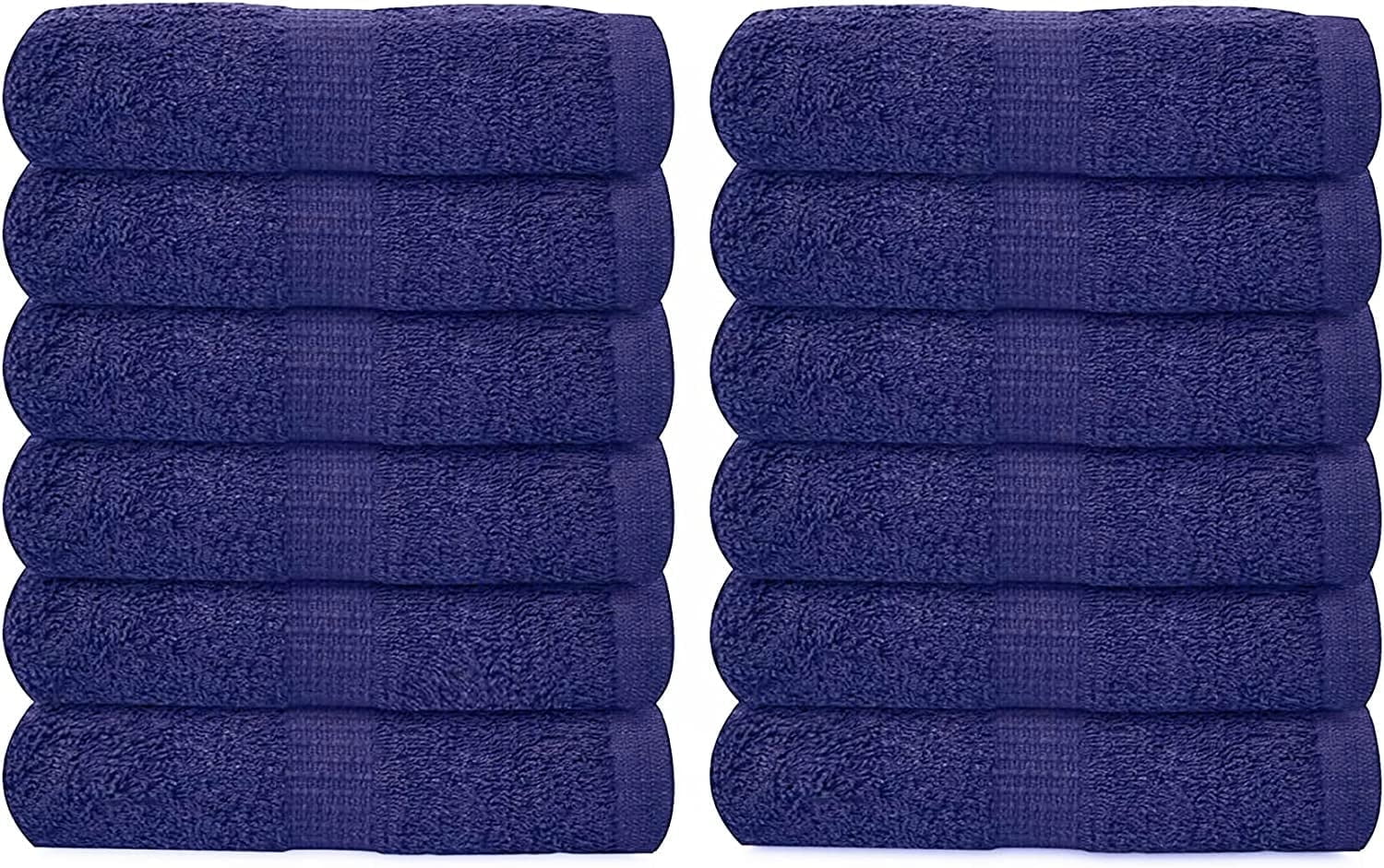 Gold Textile 100% Cotton Washcloth 120 Pack 13x13 inches Navy Blue Ultra Soft, Highly Absorbent ...