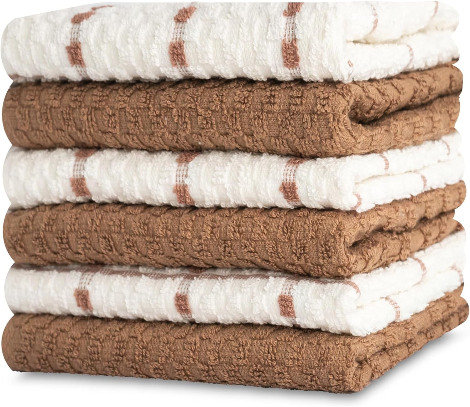 Gold Textiles Dish Towels, Pack of 6, 100% Cotton Waffle Weave, 15x25 ...