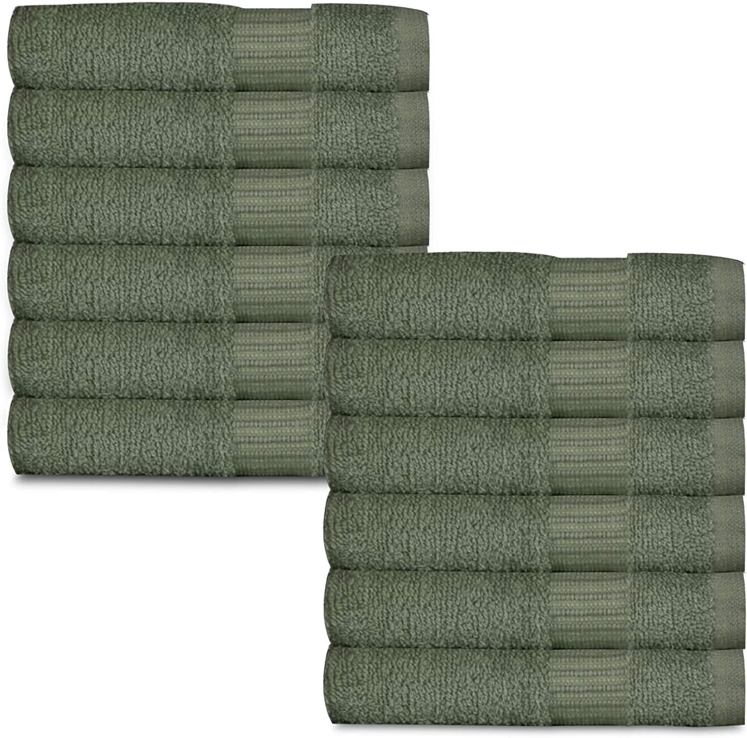 Gold Textiles 100% Cotton Washcloth 120 Pack 13x13 inches Sage Green ...