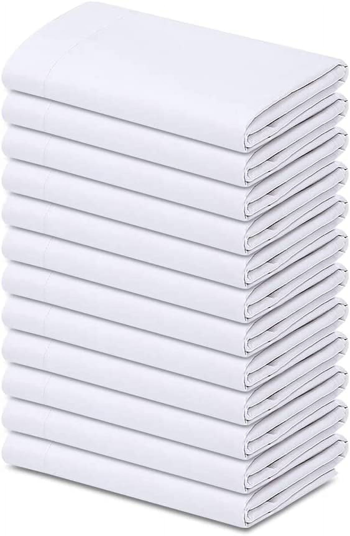 Gold Textiles 12 Pack Polycotton Pillowcases Standard (21''x32'') White ...