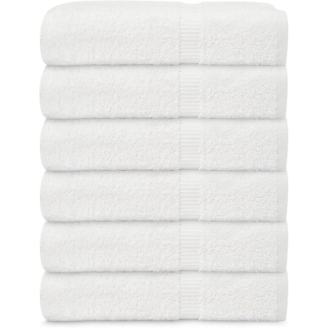 Gold Textiles Premium 100% Cotton White Bath Towel Set 12 Pack 24x50 ...