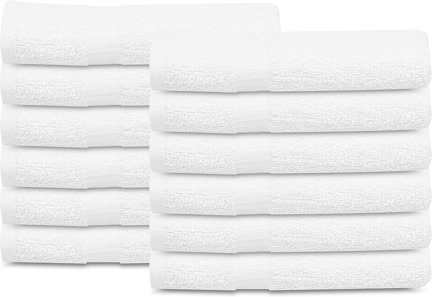 Gold Textiles 12 White Cotton Blend Bath Towels, 20x40 Inches, Fast ...
