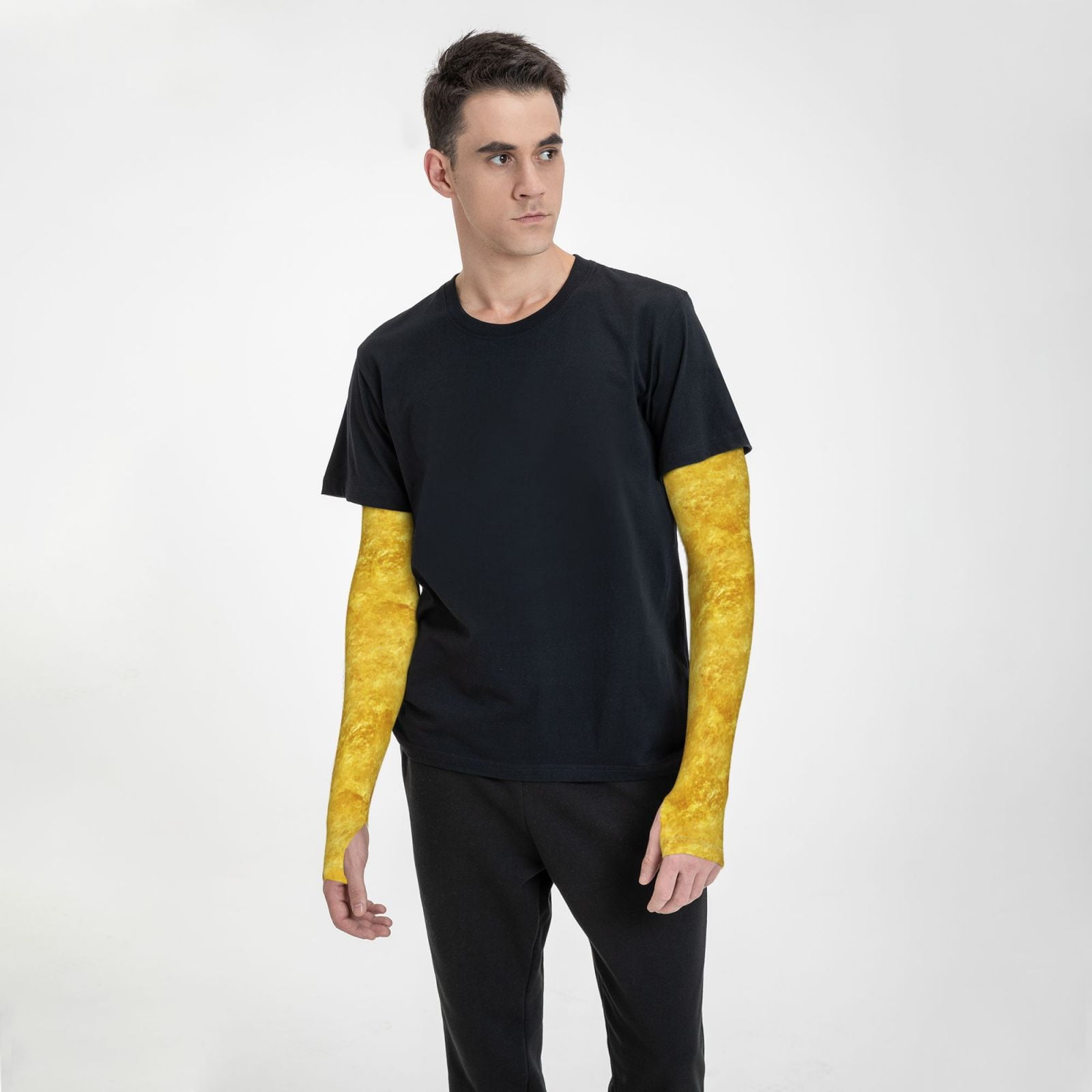 Gold Texture Glitter Cooling Sleeves Sun Protection Arm Sleeves With ...
