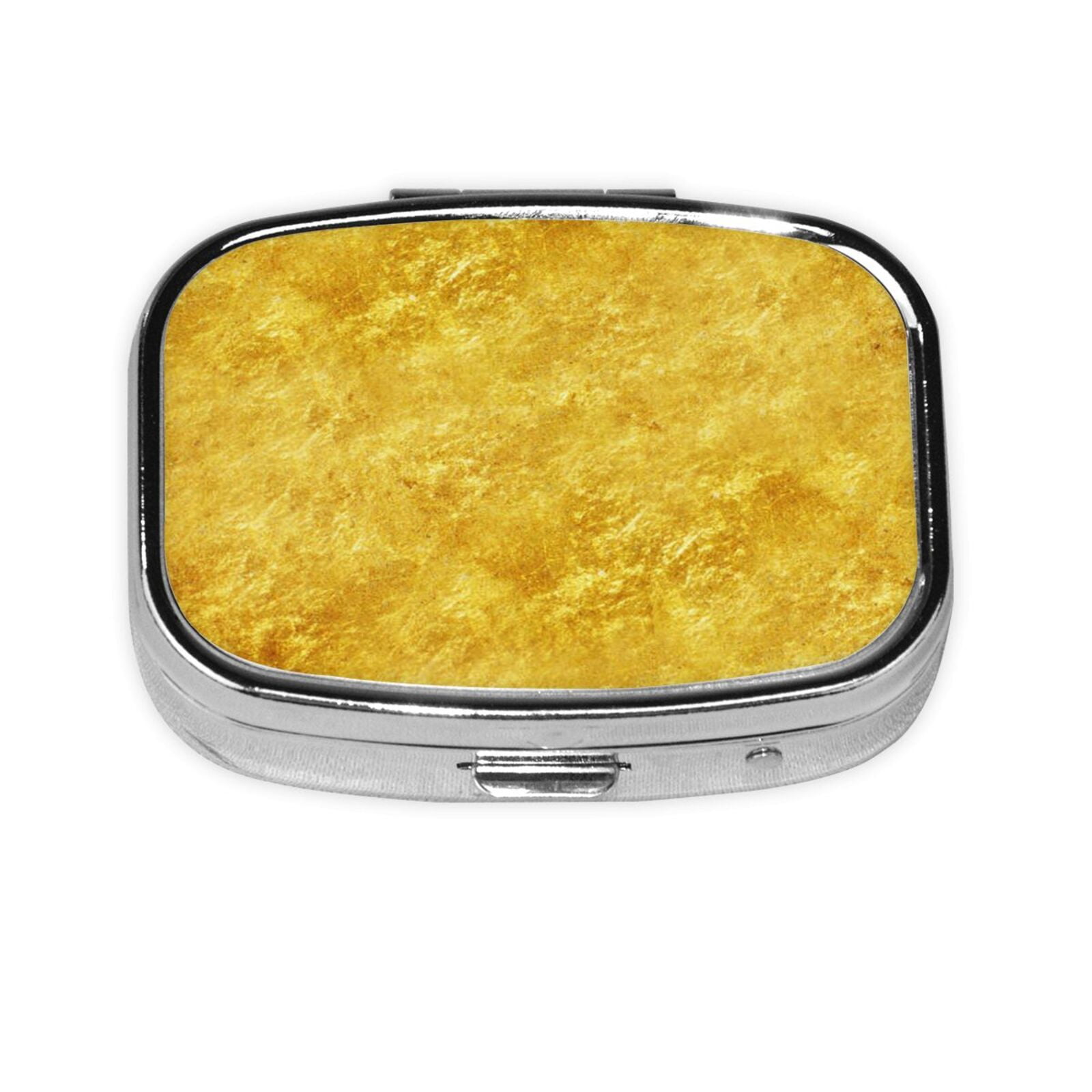 Gold Texture Glitter Pill Case Pill Box 2 Compartment Medicine Case ...