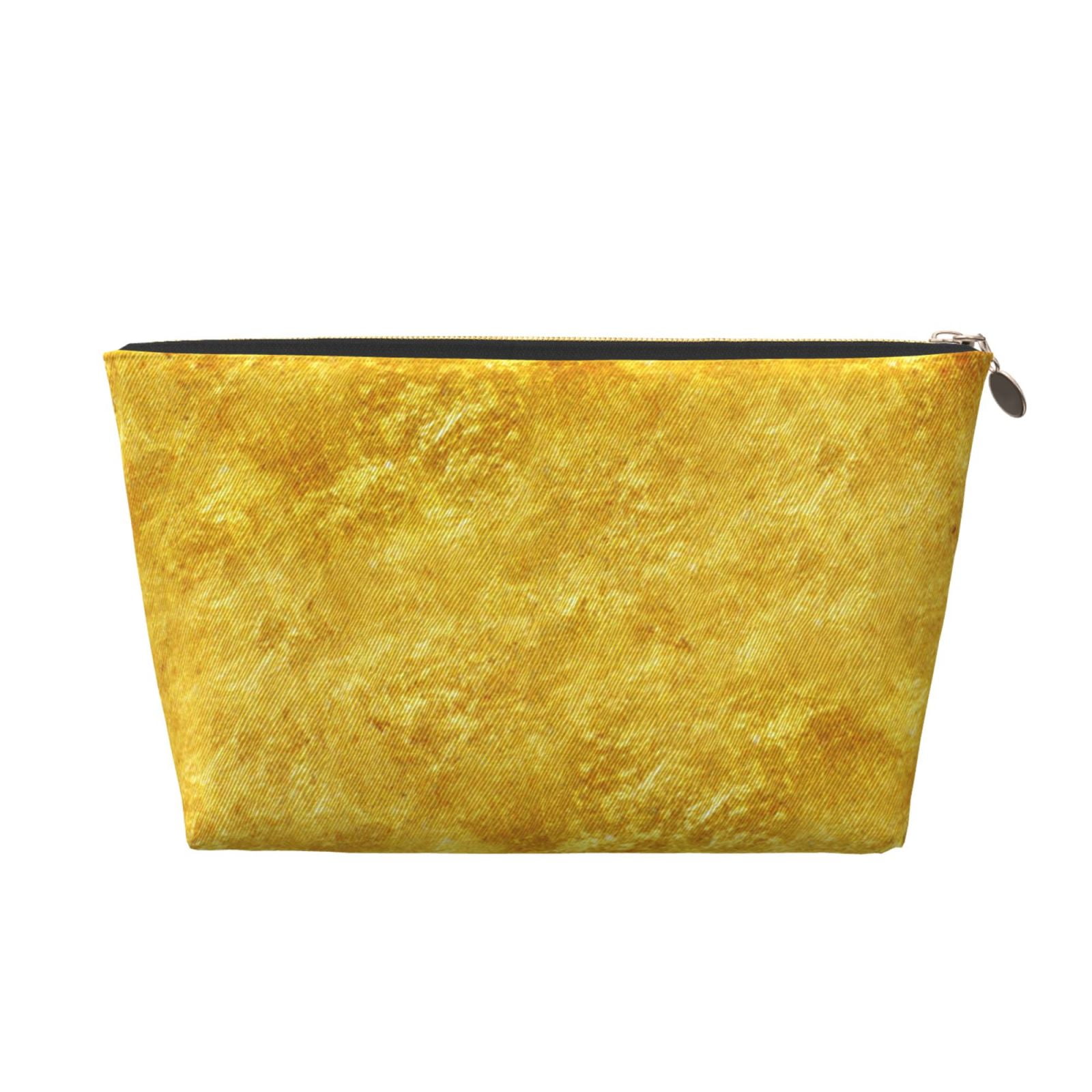 Gold Texture Glitter Travel Handbag Leather Purse Organizer Tidy Bag ...