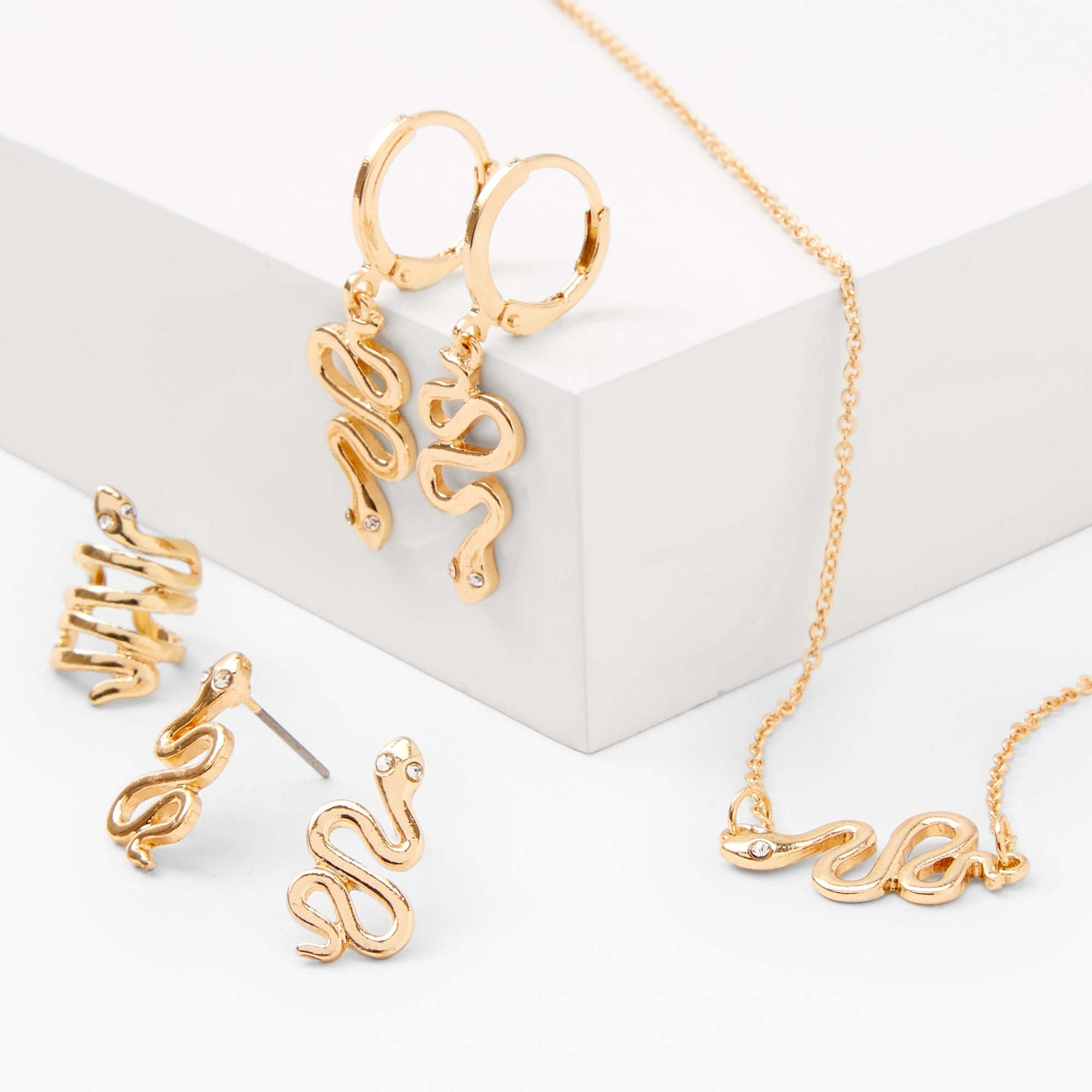 Gold Textured Snake Jewelry Set - 4 Pack - Walmart.com