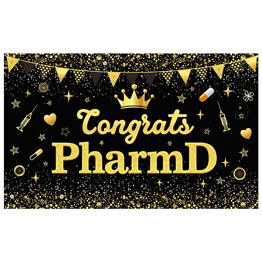 Gold Theme Graduation Banner Congrats Background for Graduation Party ...
