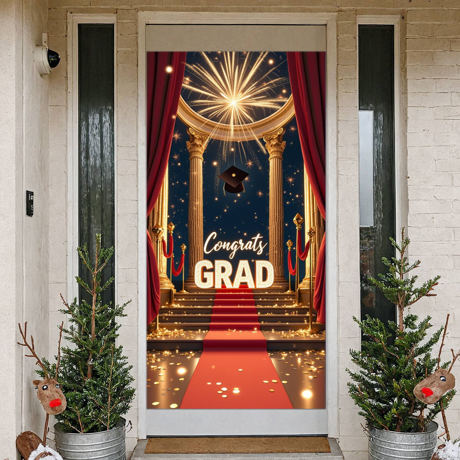 Gold Theme Graduation Banner Glittery Style Graduation Backdrop ...