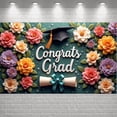 Gold Theme Graduation Banner Pink White Balloons Grad Party Backdrop ...
