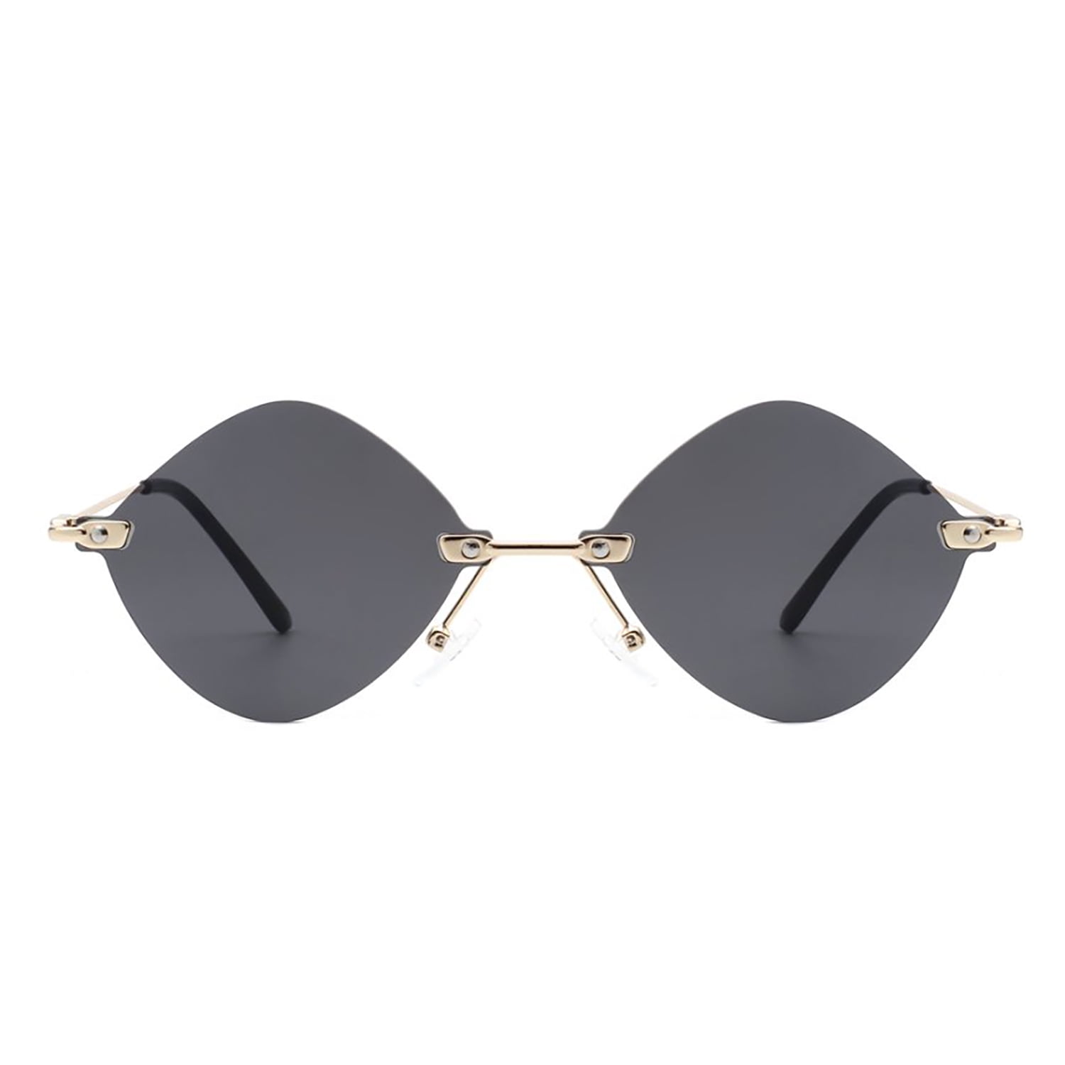 Gold Thin Frame Octagonal Sunglasses - Black Lens UV Protection Fashion ...