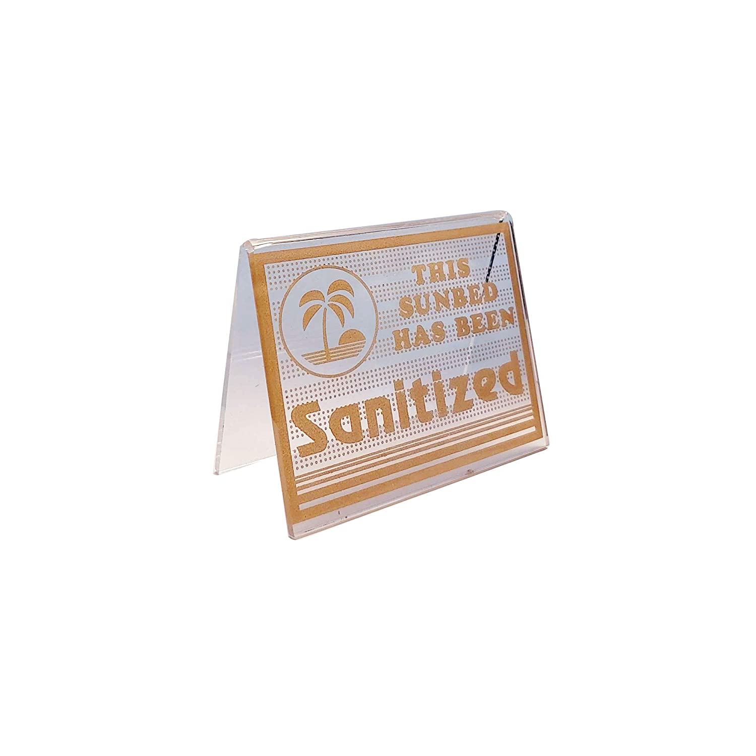 Gold | This Sunbed Has Been Sanitized | Acrylic Tent Sign | Set Of 6 ...