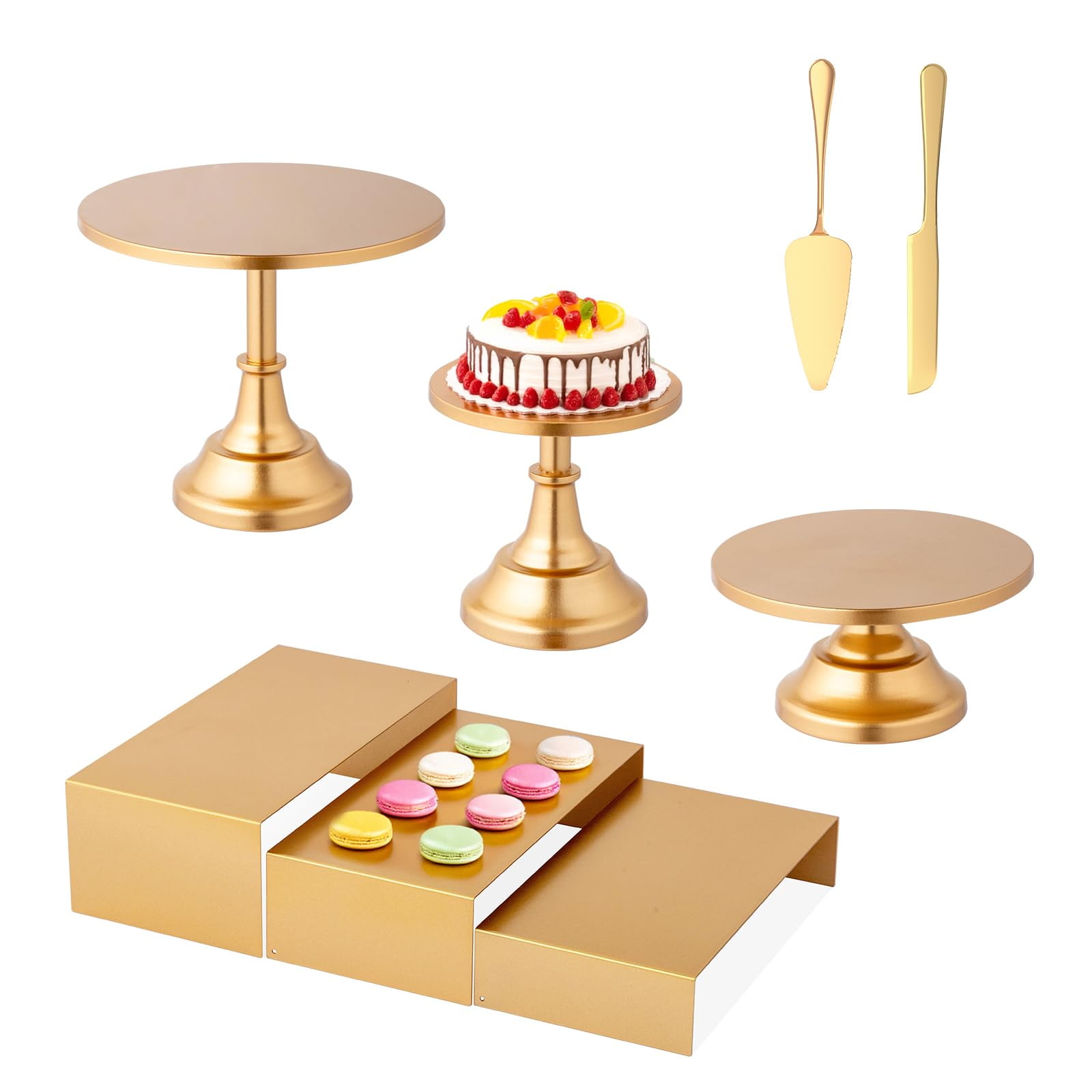 Gold 8PCS Cake Stand Set, Tiered Dessert Table Display for Parties ...
