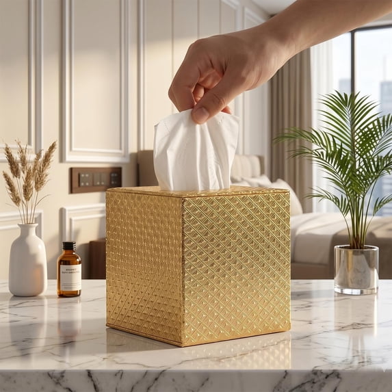 Gold Tissue Box Cover,Tissue Box Cover Square,Gold Tissue Box Holders ...