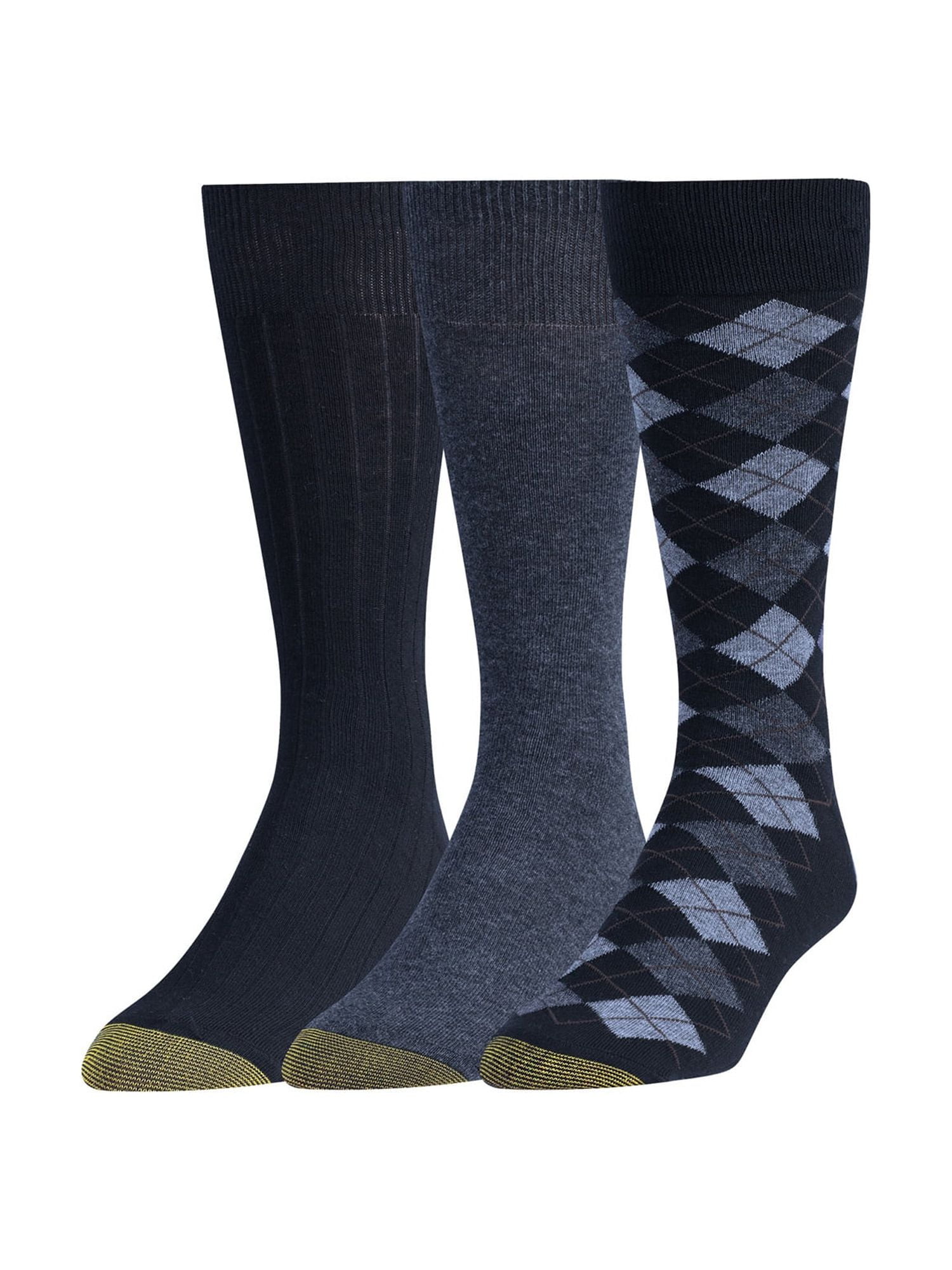 Gold Toe Adult Men's Classic Argyle Ribbed Cuff Dress Socks, Size 6-12 ...