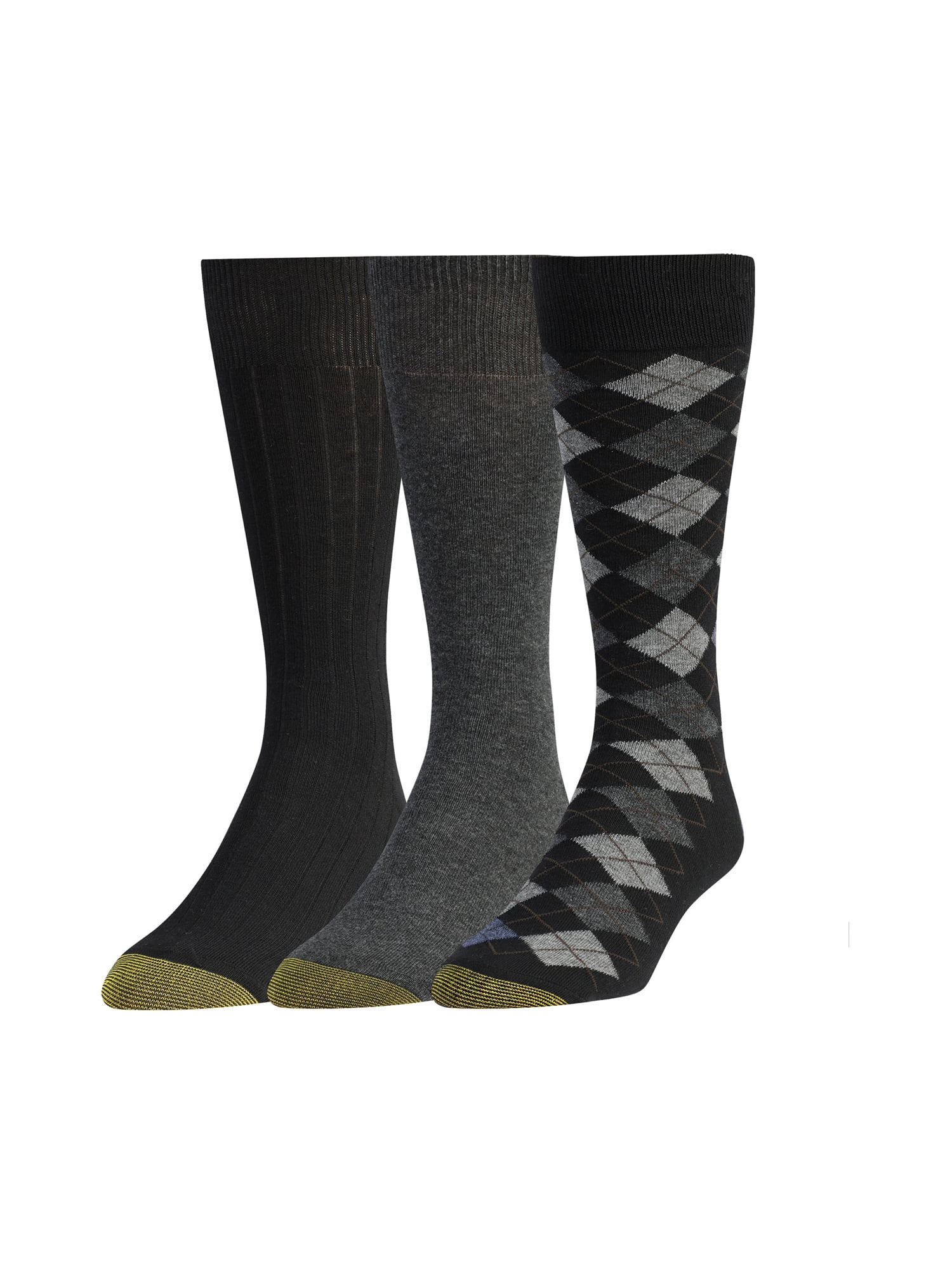 Gold Toe Adult Men's Classic Argyle Ribbed Cuff Dress Socks, Size 6-12 ...