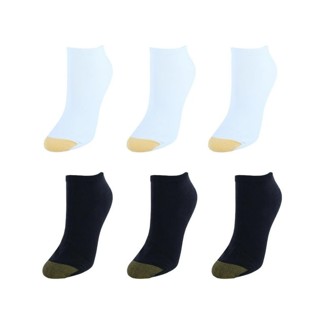 Gold Toe Extended Size No Show Liner Socks (Pack of 6) (Women ...