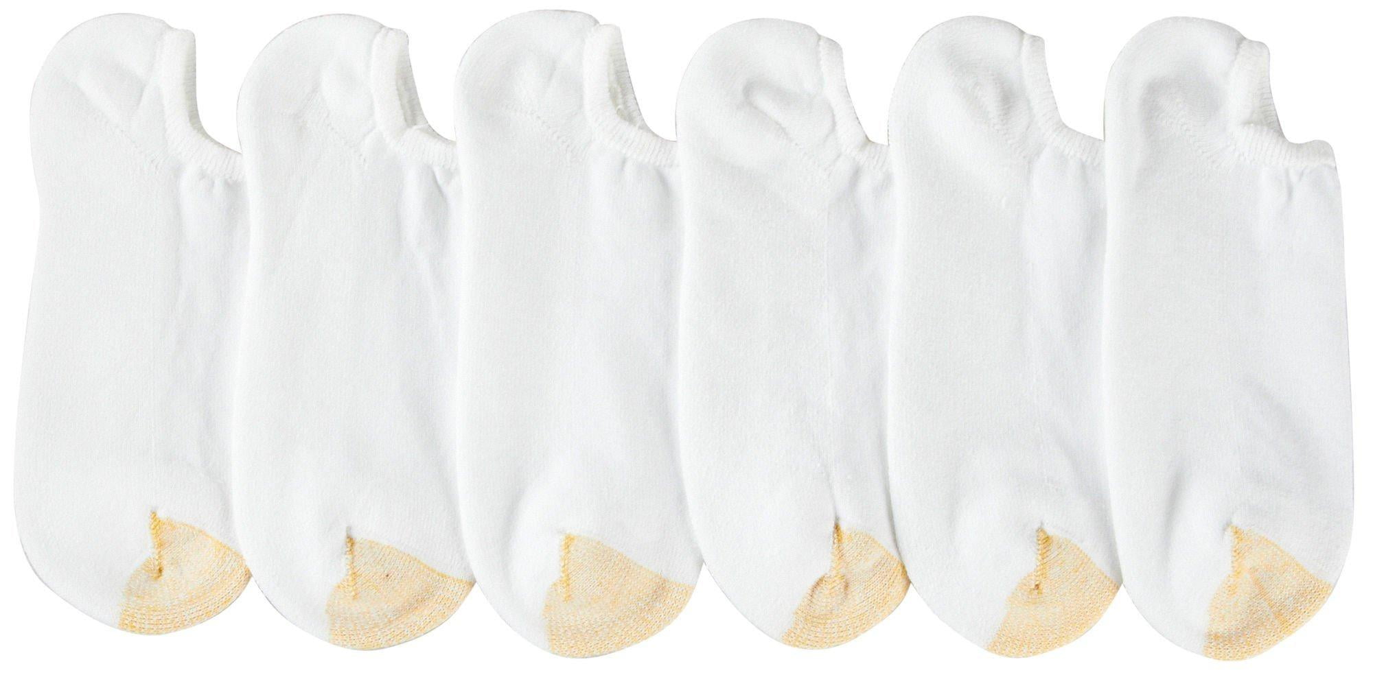 GOLDTOE Men's Full Cushion Cotton No Show Socks, 6 Pairs, Moisture ...