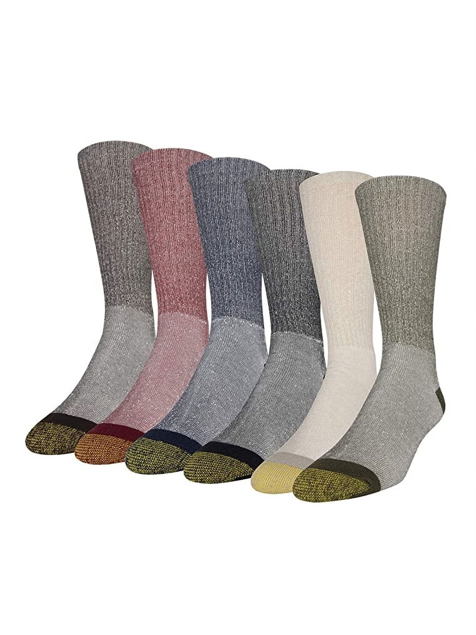 Gold Toe Men's Outdoor Trail Crew Socks - 6-Pack, Khaki/Olive/Black/New ...