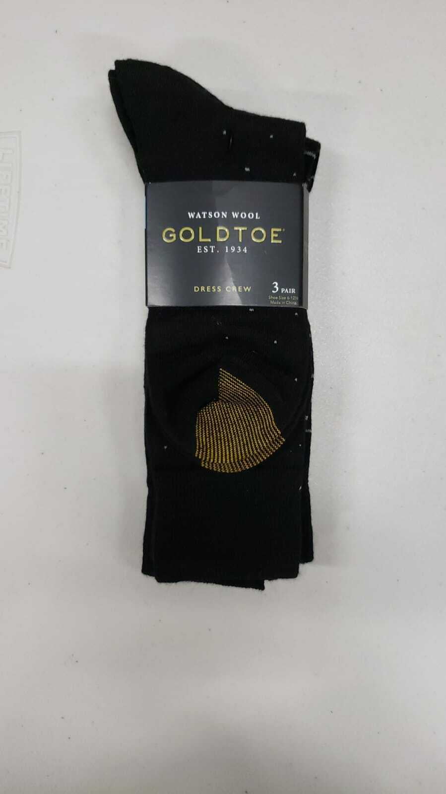 Gold Toe Men's Crew Watson Wool Socks (Black/Gold, 6-12.5) - Walmart.com