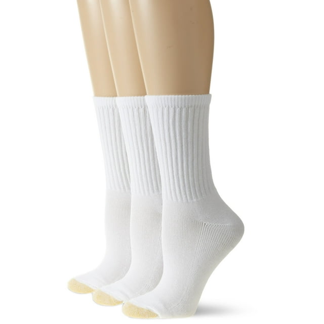 Gold Toe Women's Hydro Teck Crew Socks, 3-Pairs, White, Large - Walmart.com