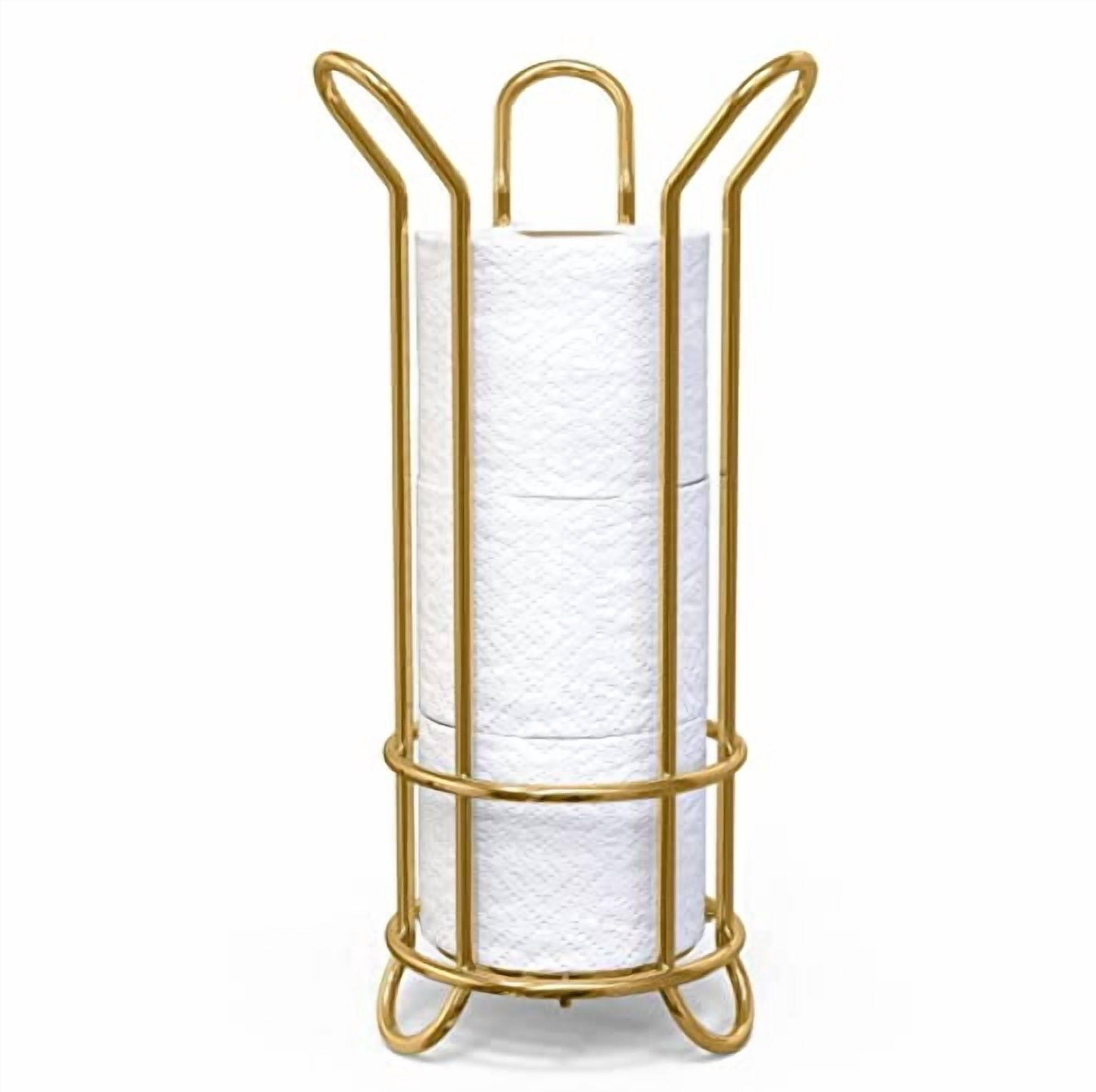 , Gold Toilet Paper Holder, Freestanding Bathroom Tissue Organizer ...