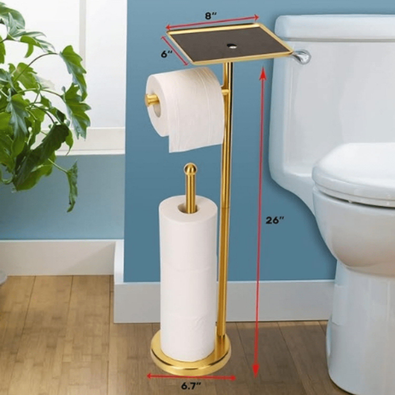 Gold Toilet Paper Holder Stand, Freestanding Toilet Paper Stand with ...