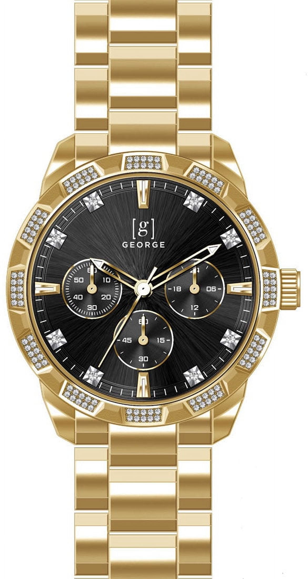 Gold Tone Crystal Chrono Bracelet Watch - Walmart.com