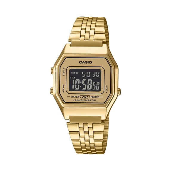 Gold- Tone Digital Retro Ladies' Watch, LA680WGA-9B - Walmart.com